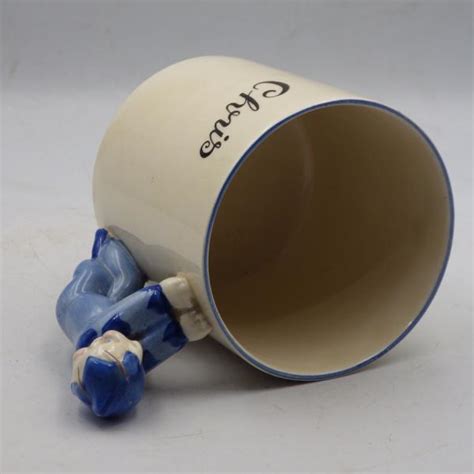 Clarice Cliff 1930s Art Deco Nursery Ware Blue Pixie Mug Hemswell