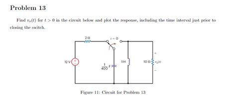 solved find vo t for t 0 in the circuit below and plot the