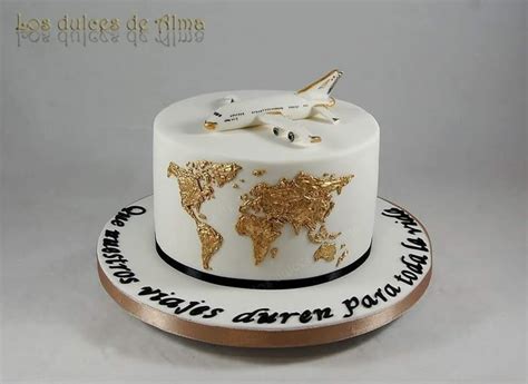 Bon Voyage Cake With Airplane Topper