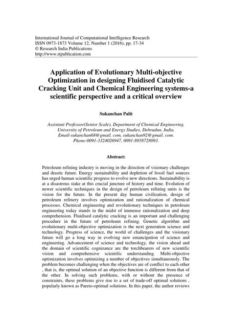 Pdf Application Of Evolutionary Multiobjective Optimization In