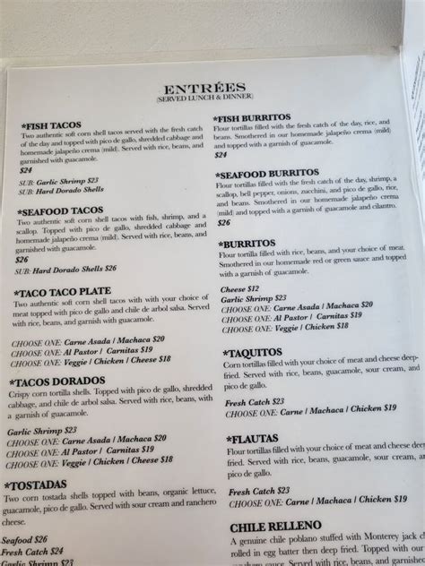 Monicos Taqueria Menu Full Menu Update 2026