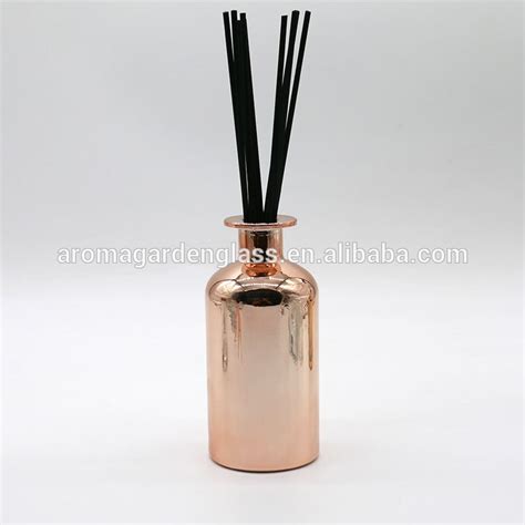 200ml Round Rose Gold Uv Electroplating Reed Diffuser Glass Bottle Free