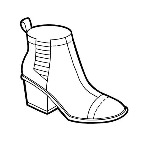 Livro de colorir coleção de sapatos de desenho animado chelsea boot Vetor Premium