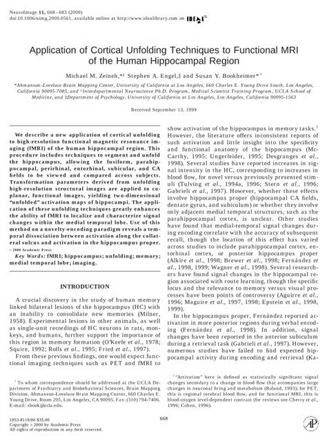pdf application of cortical unfolding techniques to functional