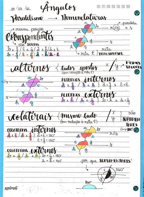 Matemática Ângulos Correspondentes Alternos Colaterais Internos