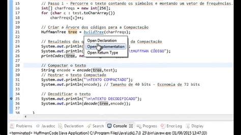 Algoritmo De Huffman Em Java Youtube