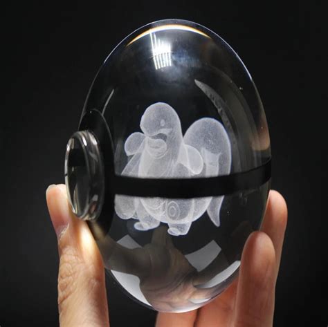 Lickitung Large Crystal Pokeball 3d Laser Engraving Crystal Pokeverse