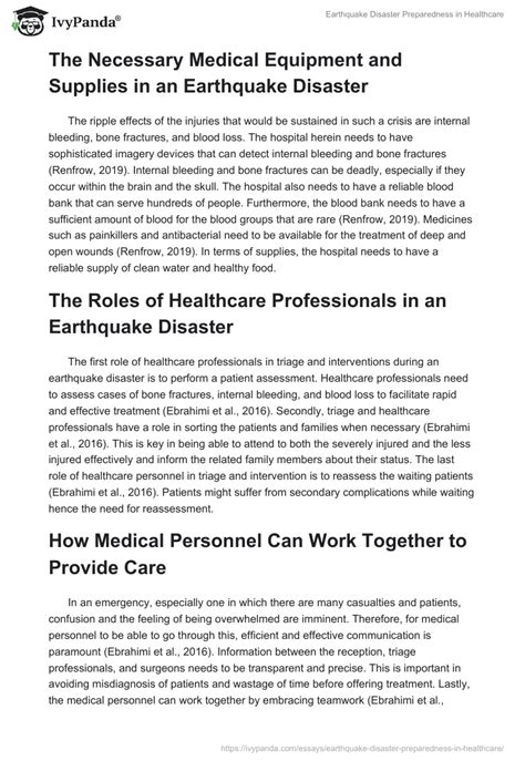 Earthquake Disasters Medical Response And Healthcare Challenges