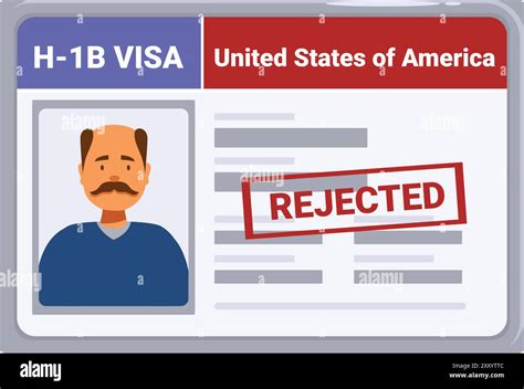 H 1b Visa Application Process Concept Showing A Rejected Document Stock
