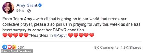 Amy Grant Undergoes An Open Heart Surgery To Fix A Rare Condition It Could Not Have Gone