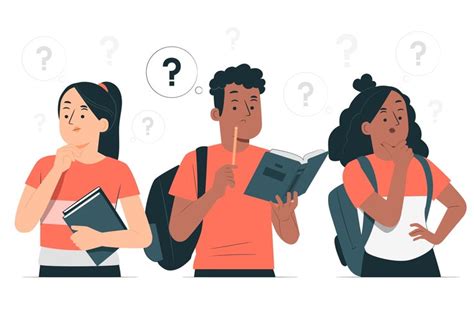 학생 들 의 생각 개념 일러스트레이션 무료 벡터