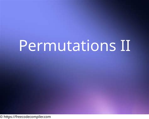permutations ii
