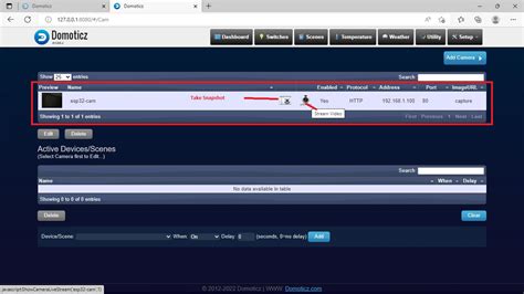 Integrate ESP32 CAM Webserver With Domoticz Arduino Ide