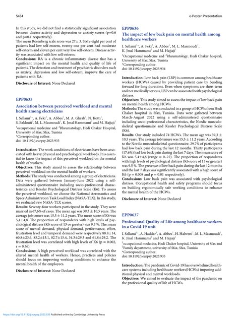 Pdf Association Between Perceived Workload And Mental Health Among