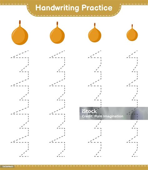 필기 연습 보방가의 라인을 추적 교육 어린이 게임 인쇄 워크 시트 벡터 일러스트레이션 0명에 대한 스톡 벡터 아트 및 기타