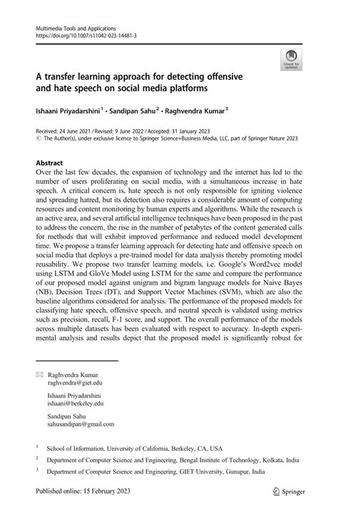 Pdf A Transfer Learning Approach For Detecting Offensive And Hate