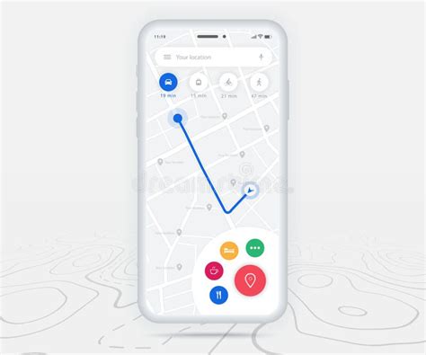 Map Gps Navigation App Ux Ui Concept Mobile Map Application