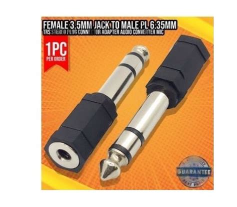 Plastic Female 35mm Jack To Male Pl 635mm Trs Stereo Plug Connector