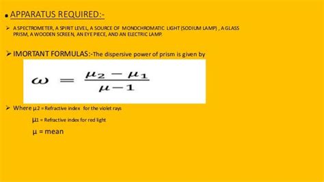 Dispersive Power Of Prism