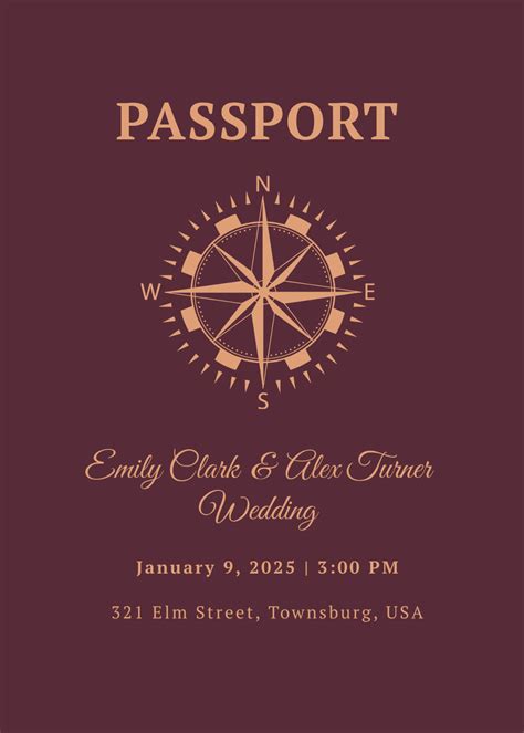 Free Vintage Passport Wedding Invitation Template To Edit Online