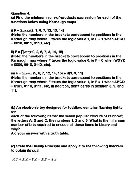 solved question 4 a find the minimum sum of products