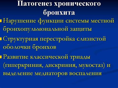 Клиническая симптоматология бронхитов острого и хронического