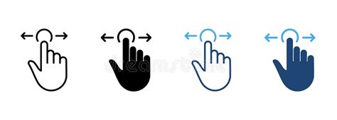 Swipe Hand Finger Touch And Drag Linear Glyph Pictogram Pinch Screen