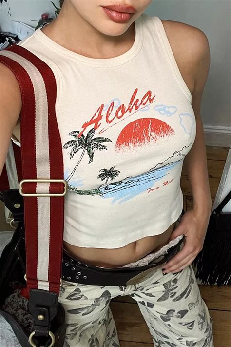 Uo Aloha Tank Top Urban Outfitters Uk