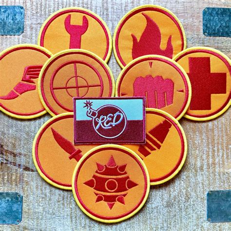 Team Fortress 2 Red Uniform Set Patches Embroidery Iron On Sew Badge