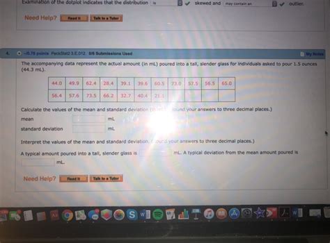 solved examination of the dotplot indicates that the