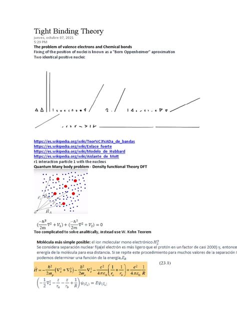 Tight Binding Theory Pdf Física Teórica Moléculas