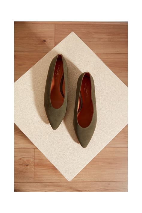 Khaki Anna Ballerinas