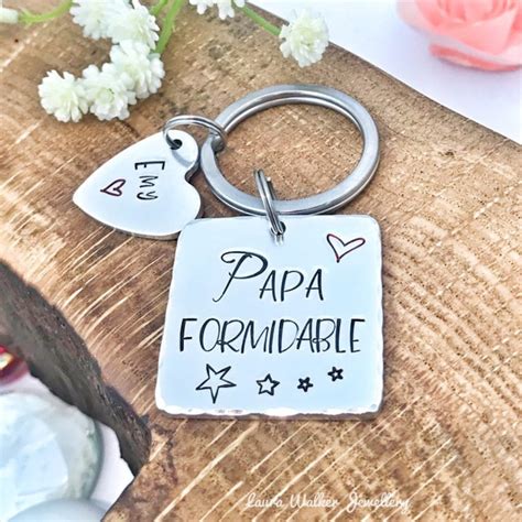 Porte Clé Personnalisé Papa Papa Formidable Cadeau Papa Etsy France