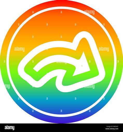 Direction Arrow Circular Icon With Rainbow Gradient Finish Stock Vector Image And Art Alamy