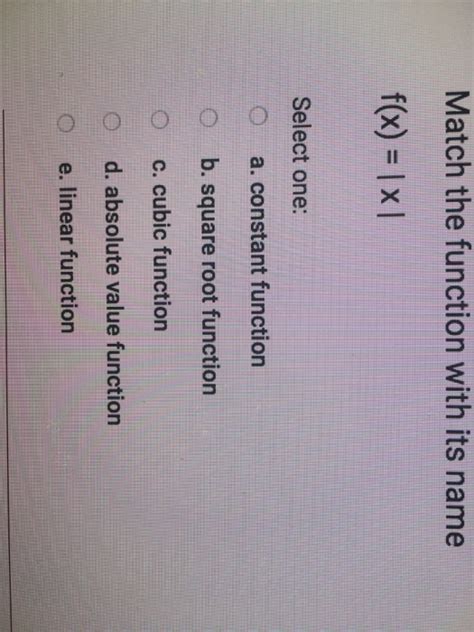 solved match the function with its name f x ix select one