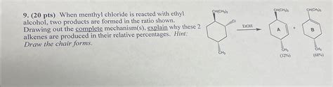 Solved When menthyl chloride is reacted with ethyl alcohol, | Chegg.com