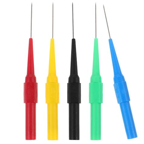 Worgeous 5pcs Multimeter Probe Pin Back Test Probe Multimeter Detection Probe Lead Testing Probe