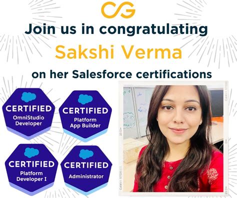 Cg Infinity On Linkedin Congratulations Salesforce Certification