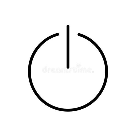 Shutdown Vector Icon Outline Style Isolated On White Background Stock Vector Illustration