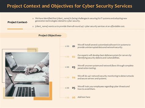 Project Context And Objectives For Cyber Security Services Ppt File Topics Presentation