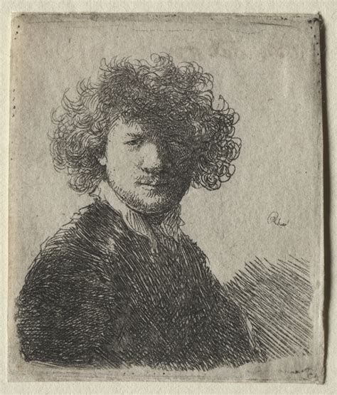 Self Portrait With Curly Hair And White Collar Bust Rembrandt Van