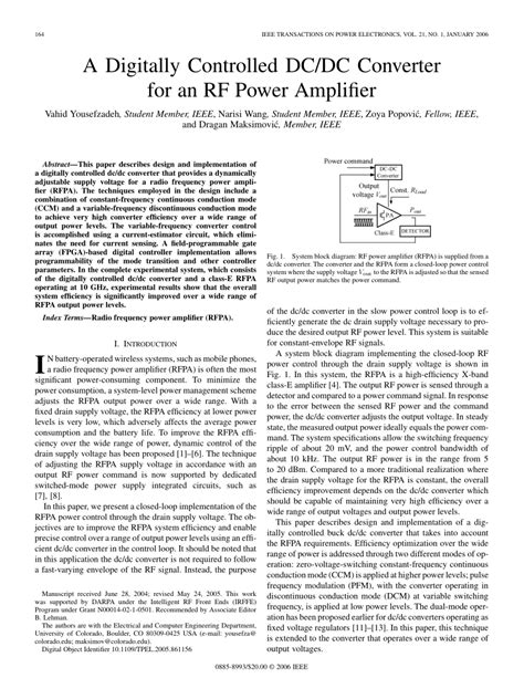 pdf a digitally controlled dc dc converter for an rf power amplifier