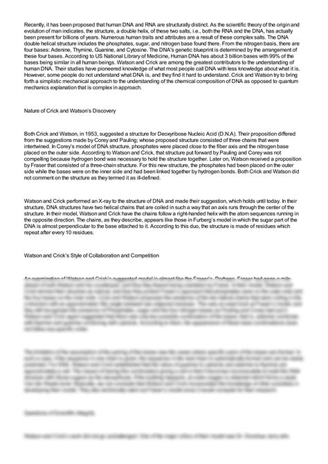 Solution The Proposition Of The Structure Of Human Dna And Rna Studypool
