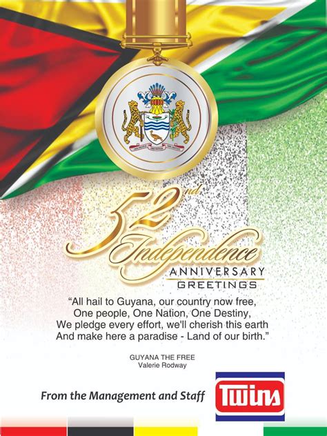 Happy Independence Day Guyana Twins Manufacturing Chemists