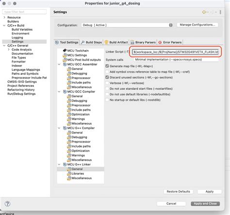 Solved Custom Linker Script With Cubemx Stmicroelectronics Community