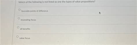 Solved Which of the following is not listed as one the types | Chegg.com
