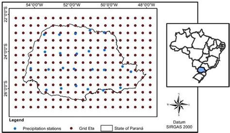 Spatial Distribution Of The 24 Precipitation Stations And Grid Of