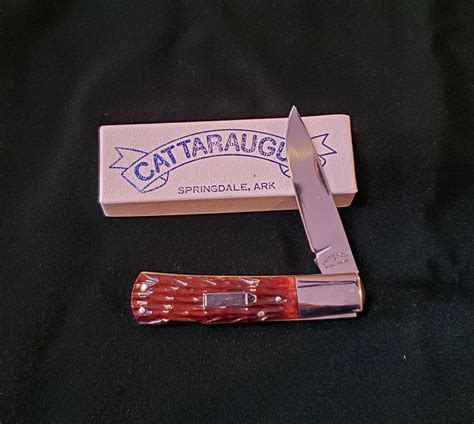 Cattaraugus Cm 10 Single Blade Brown Bone Knife Mt Vintage Goods Llc