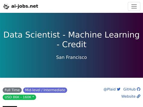 Hiring Data Scientist Machine Learning Credit In San Francisco Raimljobs
