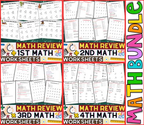 1st 2nd 3rd And 4th Grade Math Review Multiplication Division